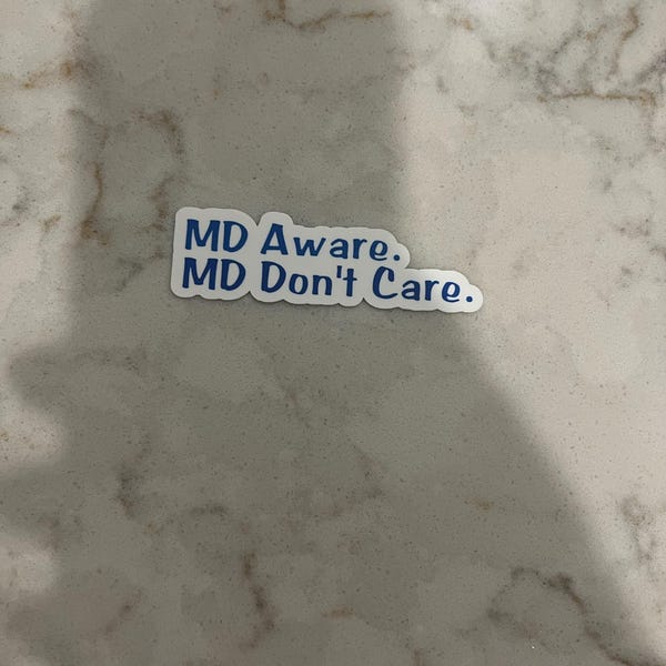 MD Aware Sticker, Funny Doctor Decal, Health Care Humor, Snarky ...
