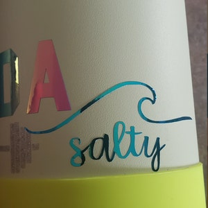 Salty Wave Vinyl Decal, Beach Decals for Cups, Ocean Wave, Salt Beach ...