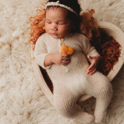 Newborn Foxy Bonnet Knit Mohair Wrap Animal Bonnet and Wrap - Etsy