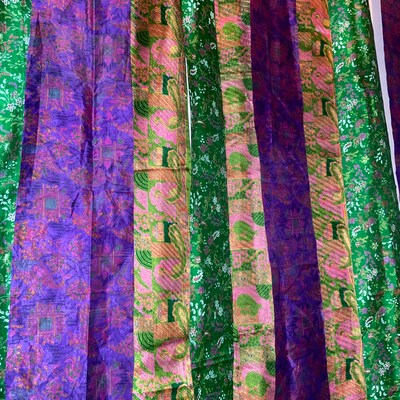 Huge Lot 100% Pure Silk Vintage Sari Fabric Remnants Scrap Bundle ...