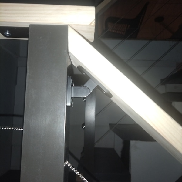 HF17.4001 Adjustable Newel Mount Bracket for Stair Remodel - Satin ...