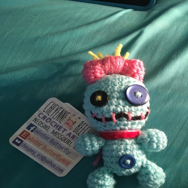 Mini Scrump Doll, Lilo and Stitch Amigurumi, Keychain Zipper Charm - Etsy