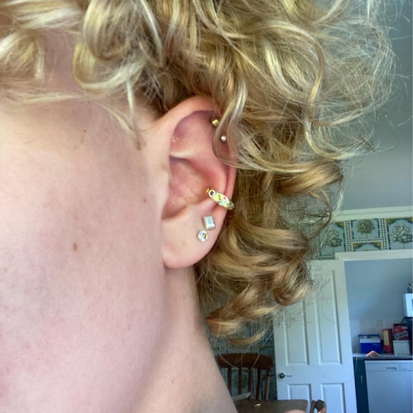 Leilani CZ Silver Crystal Ear Cuff, Fake Conch Piercing, Earring Cuff ...