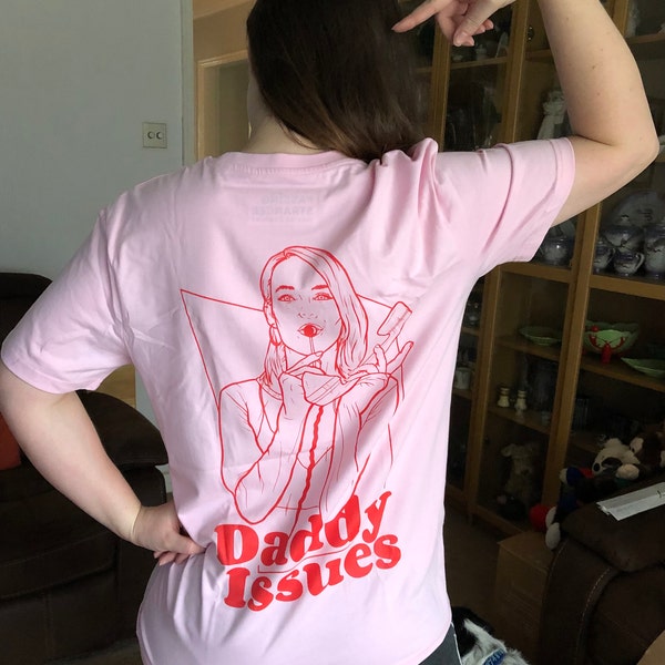 Daddy Issues Logo RED Design Organic UNISEX T-shirt - Etsy