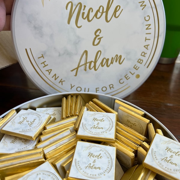 50 Wedding Neapolitan Chocolate Favours - Personalised Chocolate ...