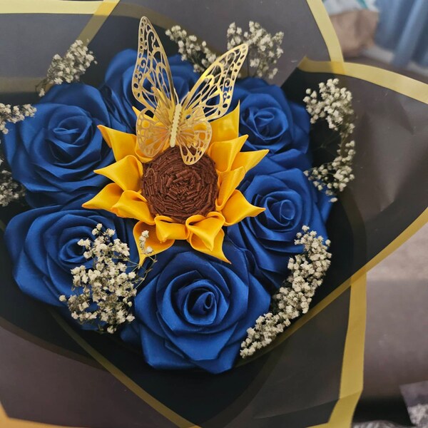 Everlasting/eternal (ribbon Roses) Bouquets - Etsy