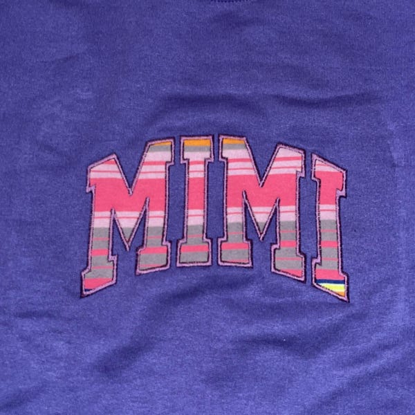 Chenille Yarn Script Font Applique Embroidery Seven Sizes 2, 3, 4, 5, 6 ...