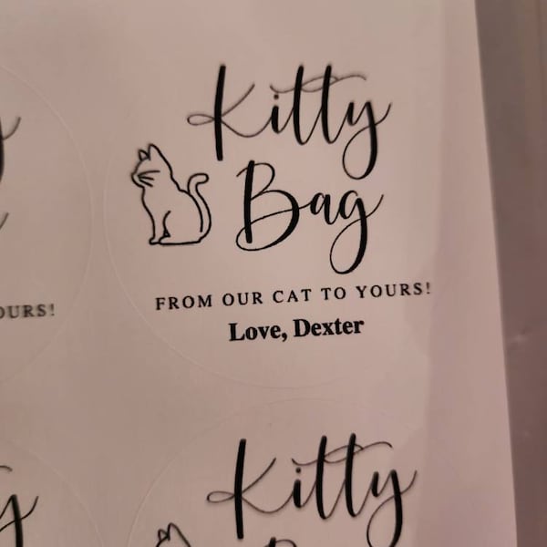 40 Kitty Cat Bags Wedding Stickers and Bags - Etsy