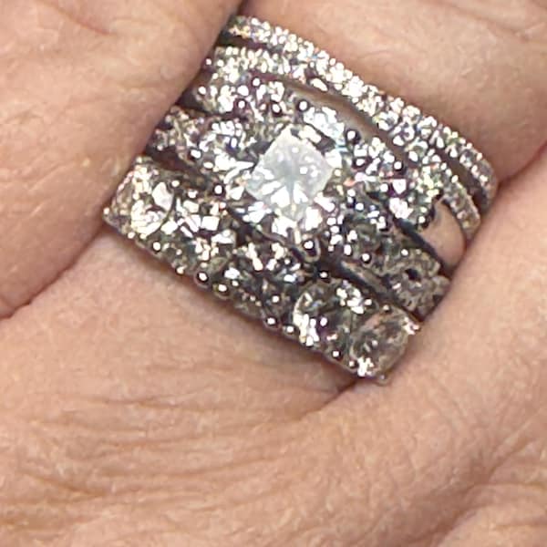 Floating Bubble Wedding Band Women / Single Prong Set Full Eternity ...