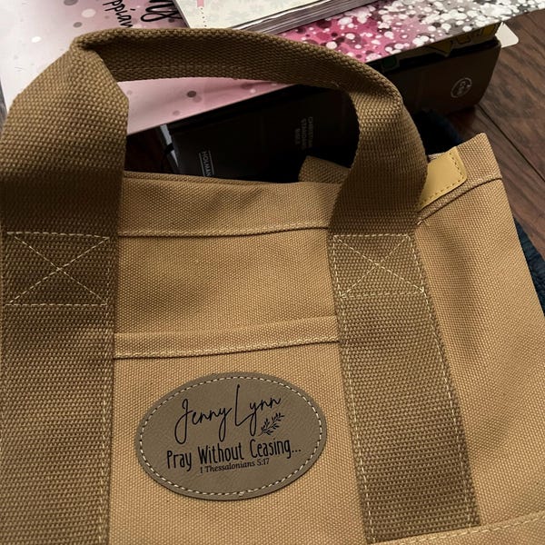 Bible Bag,canvas Satchel Tote, Multi Pocket,personalized,religious Gift Women,bible Study ...