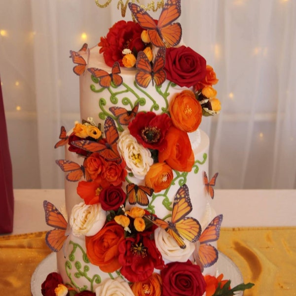 Edible Orange Life-like Monarch Butterfly Collection Set of 12 Edible ...