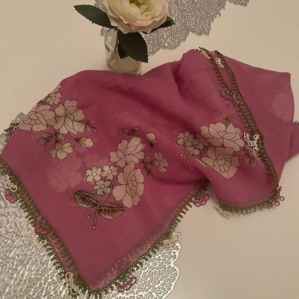 Antique Turkish Wool Shawl, Handmade Scarf, Unisex Travel Wrap Special ...