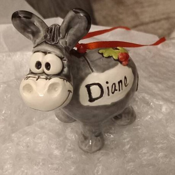 Name a Donkey Christmas Tree Bauble. Handmade Christmas Tree Decoration ...