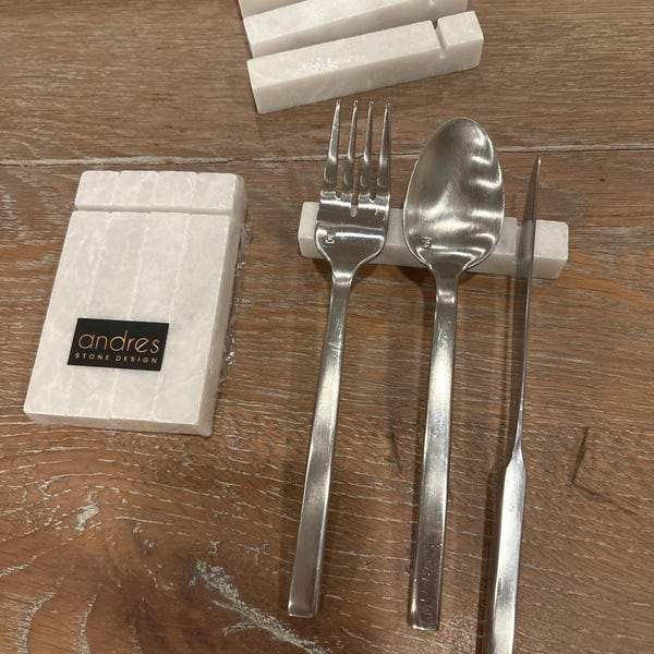 8pcs Beige Travertine Cutlery Rest / Chopstick Rest / Marble Cutlery ...