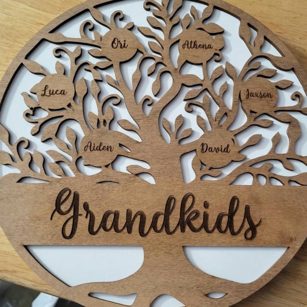 Family Sign, Custom Laser Engraved Family Tree Sign, Personalized ...