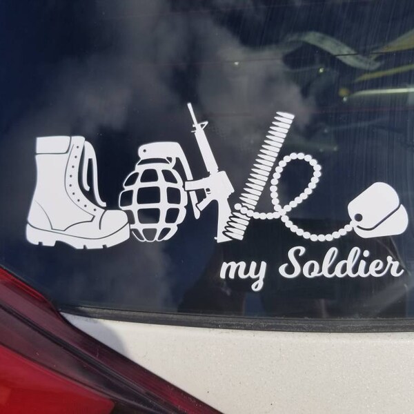 Love Army Car Decal - Army Sticker - Army Decal - Army Laptop Decal ...