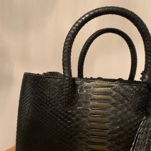 Black Python Travel Big Bag SnakeSkin Genuine Leather Purse | Etsy