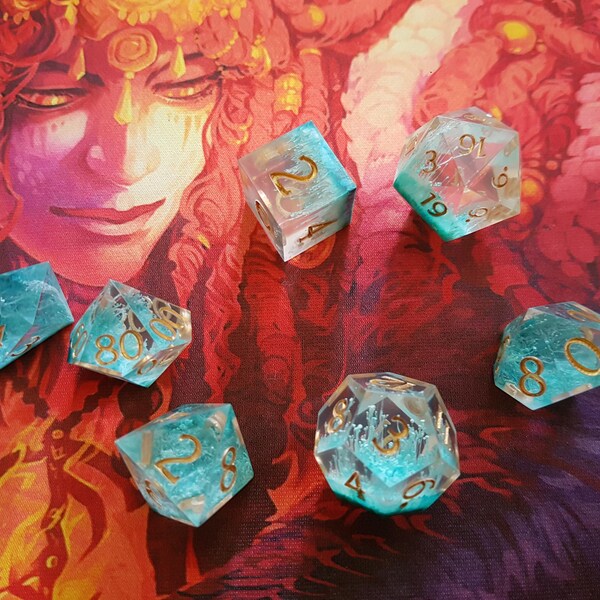 Quantum Candy Irridescent Pink Opal Sharp Edge Dnd Dice Set - Etsy
