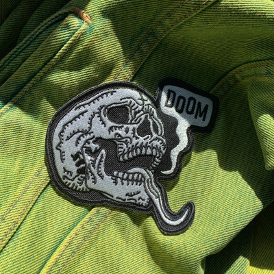 Doomskull Embroidered Iron-on Patch - Etsy