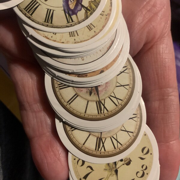 Clock Stickers - Set of 45 - Clock Face Dials, Junk Journal Paper ...