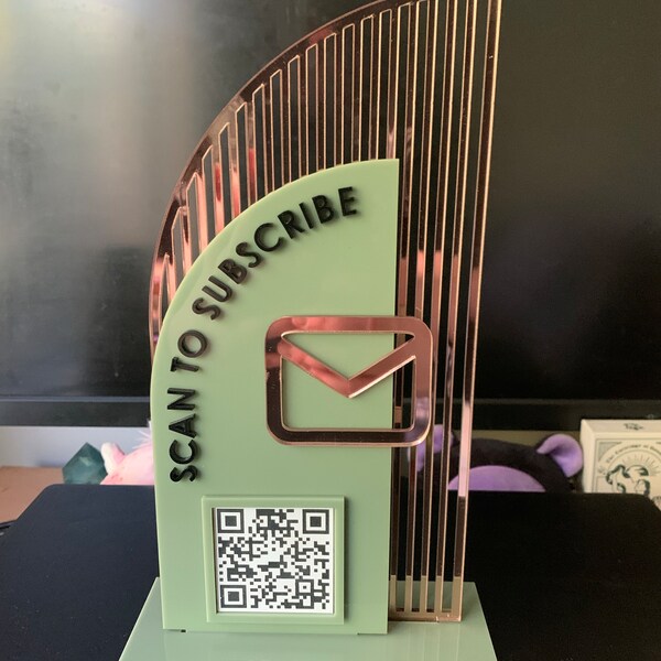 The Half Arch Acrylic Modern QR Sign Freestanding Code Instagram ...