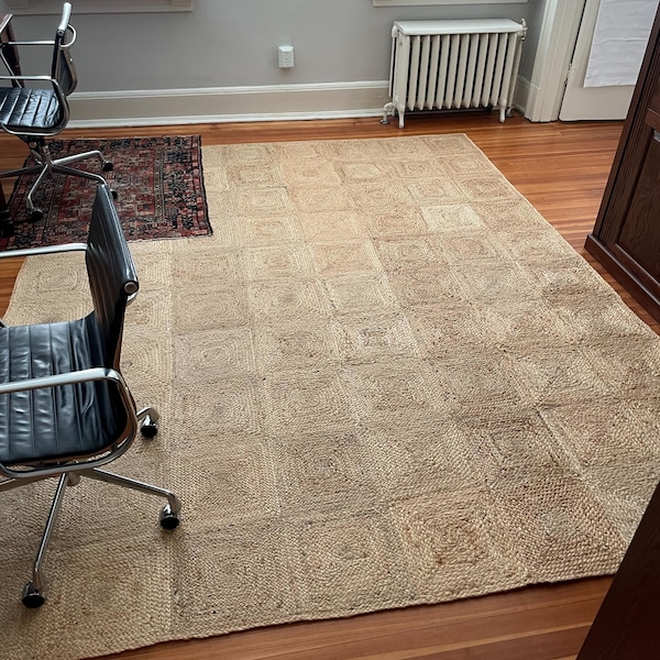 Natural Jute Rug Jute Braided Rug Bohemian Jute Rug Rectangular Jute ...