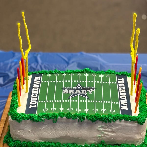 Edible Football Field Personalized Birthday Cake Topper Sugar Sheet ...