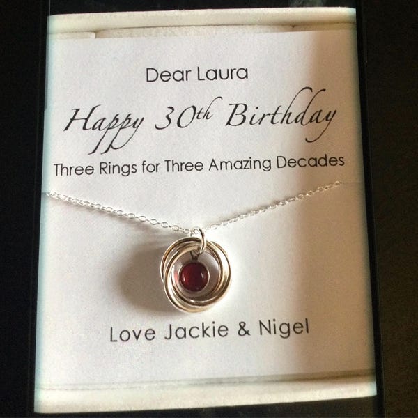 50th Birthday Sterling Silver Interlinking Rings Necklace, 50th ...