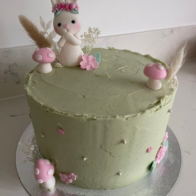 Cute Woodland Bunny Fondant Cake Topper Decorations Birthday ...