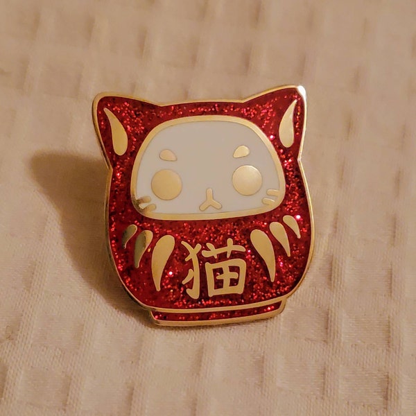 Darumeow Hard Enamel Pin Cat Daruma Badge Pin - Etsy