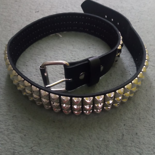 Premium Studded Spiked 1-3/4" (45mm) Wide Full Grain Leather Belt 3 ...