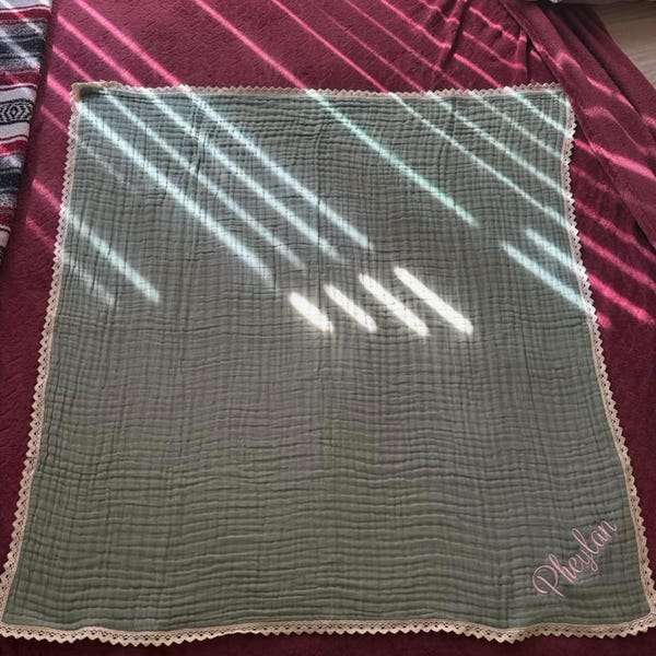 Baby Blanket Set, Embroidered Name, Stroller Blanket, Newborn Baby Gift ...