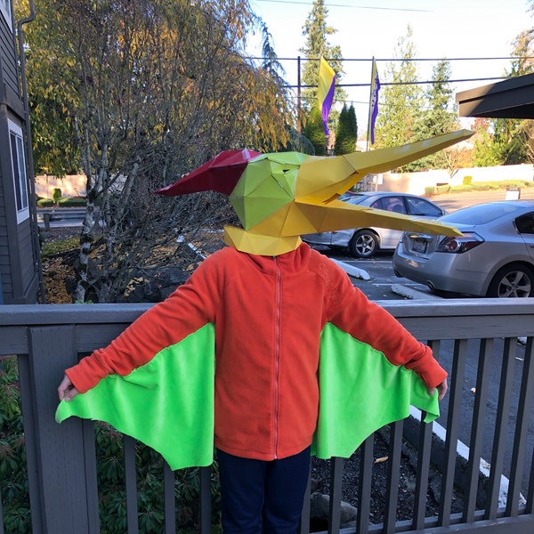 Dinosaur Mask - Pterodactyl Mask Paper Pattern | Halloween Mask ...