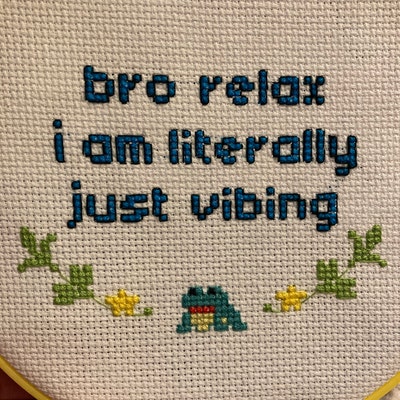 VINE Meme Cross Stitch Pattern digital PDF Road Work Ahead - Etsy