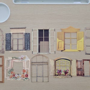 10 Pcs Victorian Vintage Window and Door Stickers, Green Window and ...