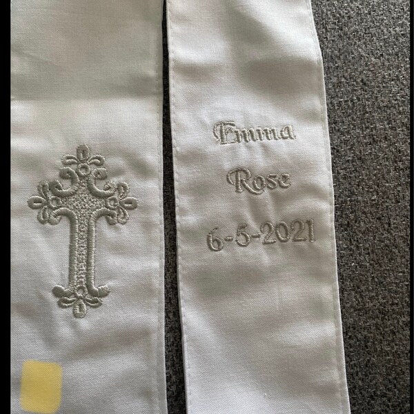 Custom Baptism Bundle - Bib, Stole, Towel and Shoes - Dedication, New ...