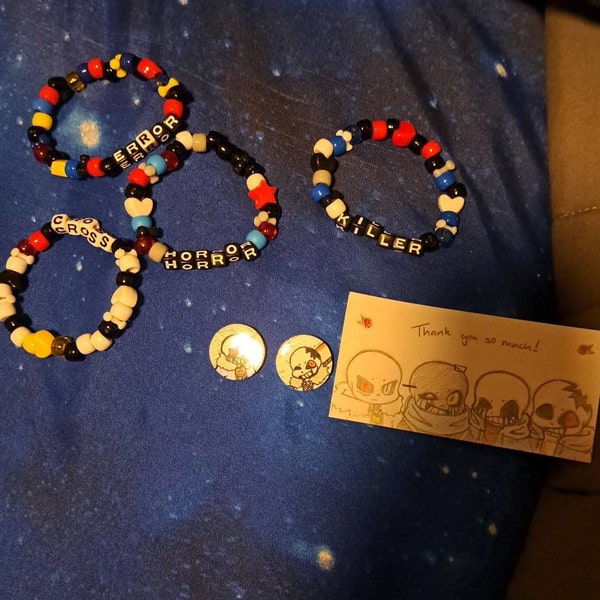 Undertale AU Inspired Handmade Character Kandi Bracelets + Custom AU ...