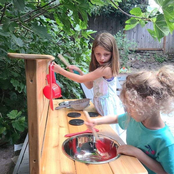 Mud Kitchen Café With Oven and Working Faucet Natural Cedar Wood Mud ...