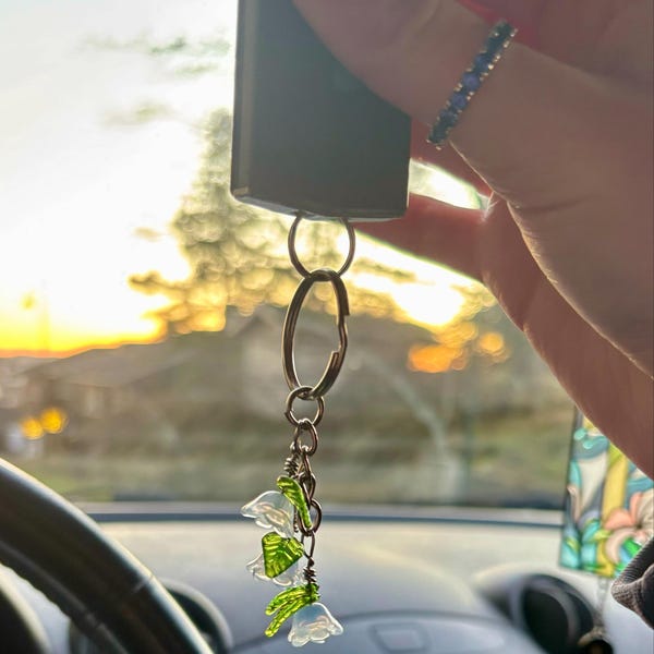 Flower Clip-on Keychain (GOLD NOW AVAILABLE!) Handmade, Bag Charm ...