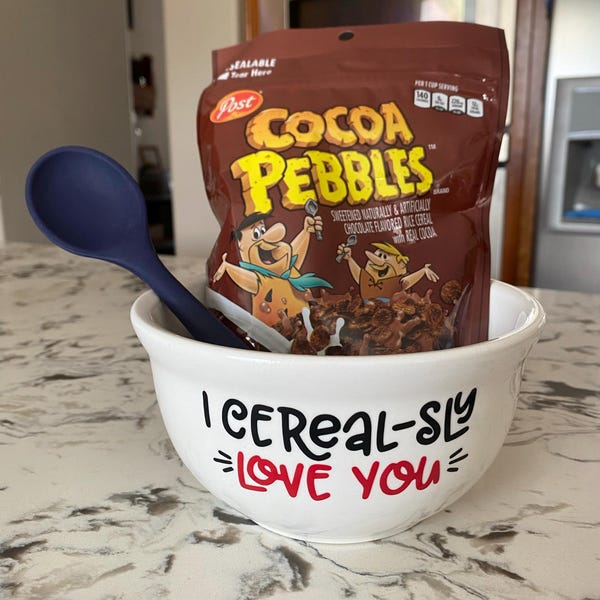 I CEREAL-SLY Love You Personalized Bowl, Cereal Lover, Personalized ...