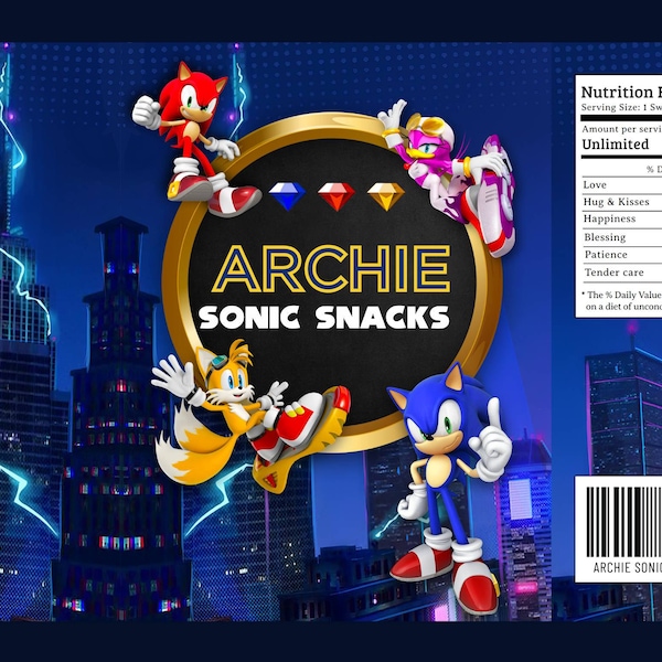 Sonic the Hedgehog Favor Bags Birthday Gift Bags for Kids Goodie Bag ...