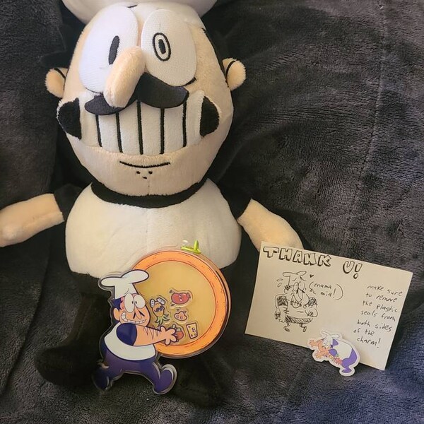 Pizza Tower Game Peppino Shaker Keychain Acrylic Keychain - Etsy