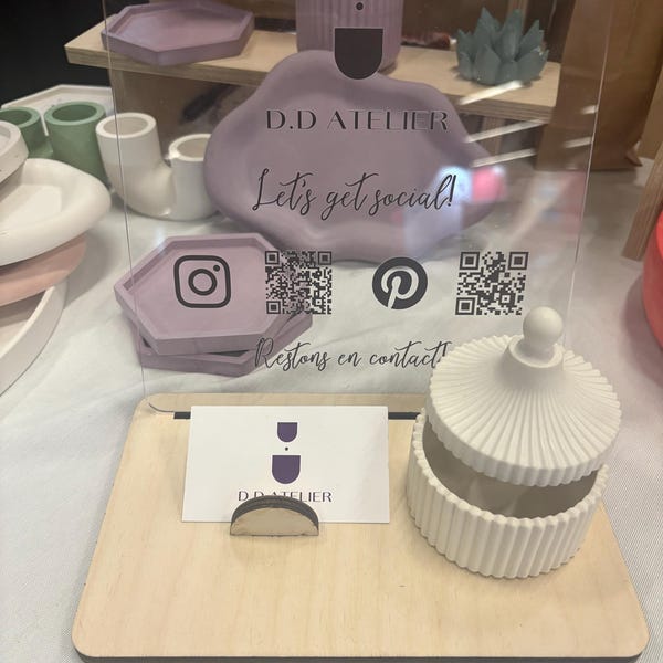 Custom Logo Social Media & Square Reader Holder Booth Display Market ...