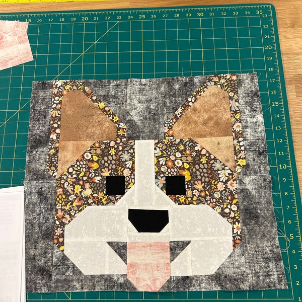 Corgi Quilt Block Pattern Dog Puppy PDF- Instructions for 6 Inch, 12 ...