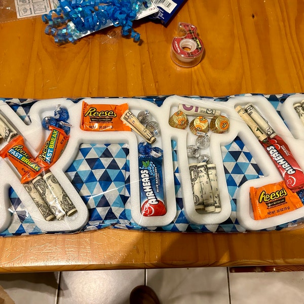 Hebrew Candy Dish, 8.5h, Candy Dish Name Tray, Fillable Letters, Candy ...