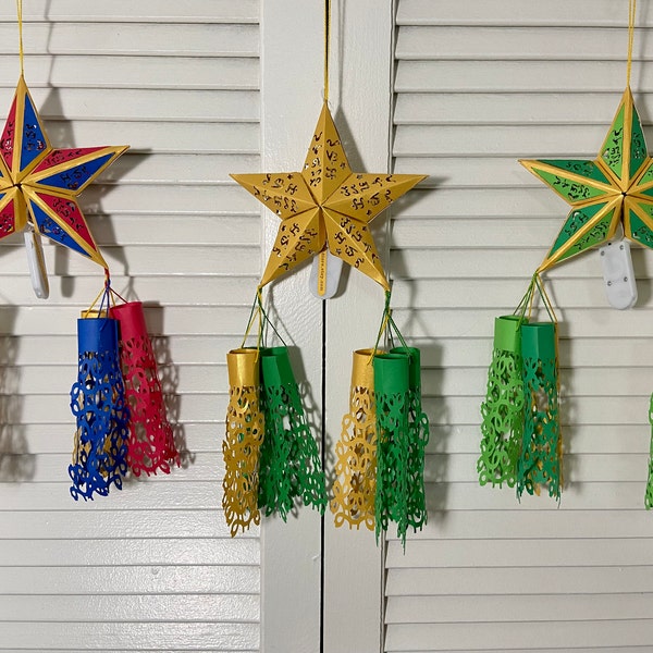 Lighted Filipino Christmas Parol Paneled 2ftx1ft Red/gold, Intricate ...