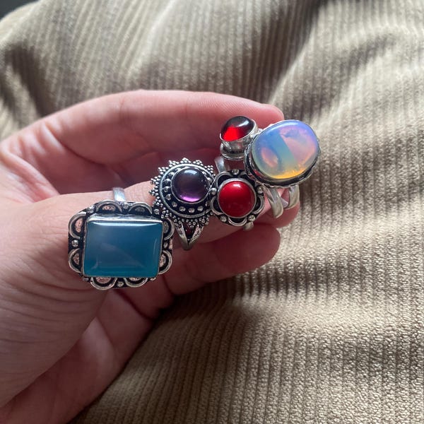 Wholesale Mixed Gemstone Rings Handmade Ring Multi Ring Mix Shape Ring ... Wholesale Mixed Gemstone Rings Handmade Ring Multi Ring Mix Shape Ring ...