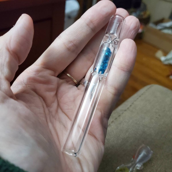 One Hitter Glass Pipe, Unique With Diamond One Hitter Pipes - Etsy