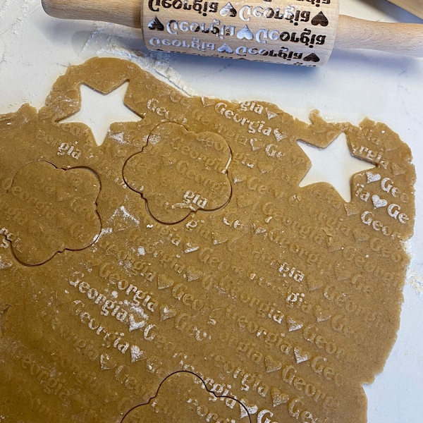 Personalized KIDS Rolling Pin With NAME. Embossing Rolling Pin. Kids ...