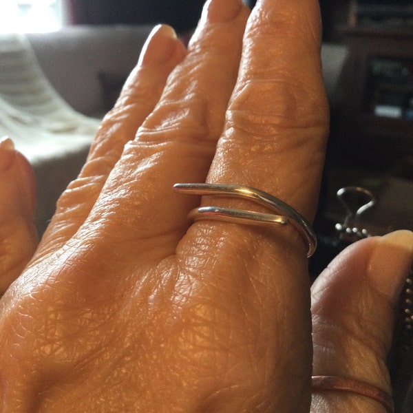 Worn Until Needed, Sterling Cable Needle Ring Knitting Needle Size Zero ...